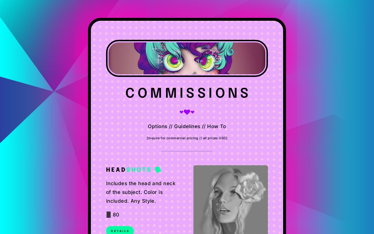 Commissions Menu